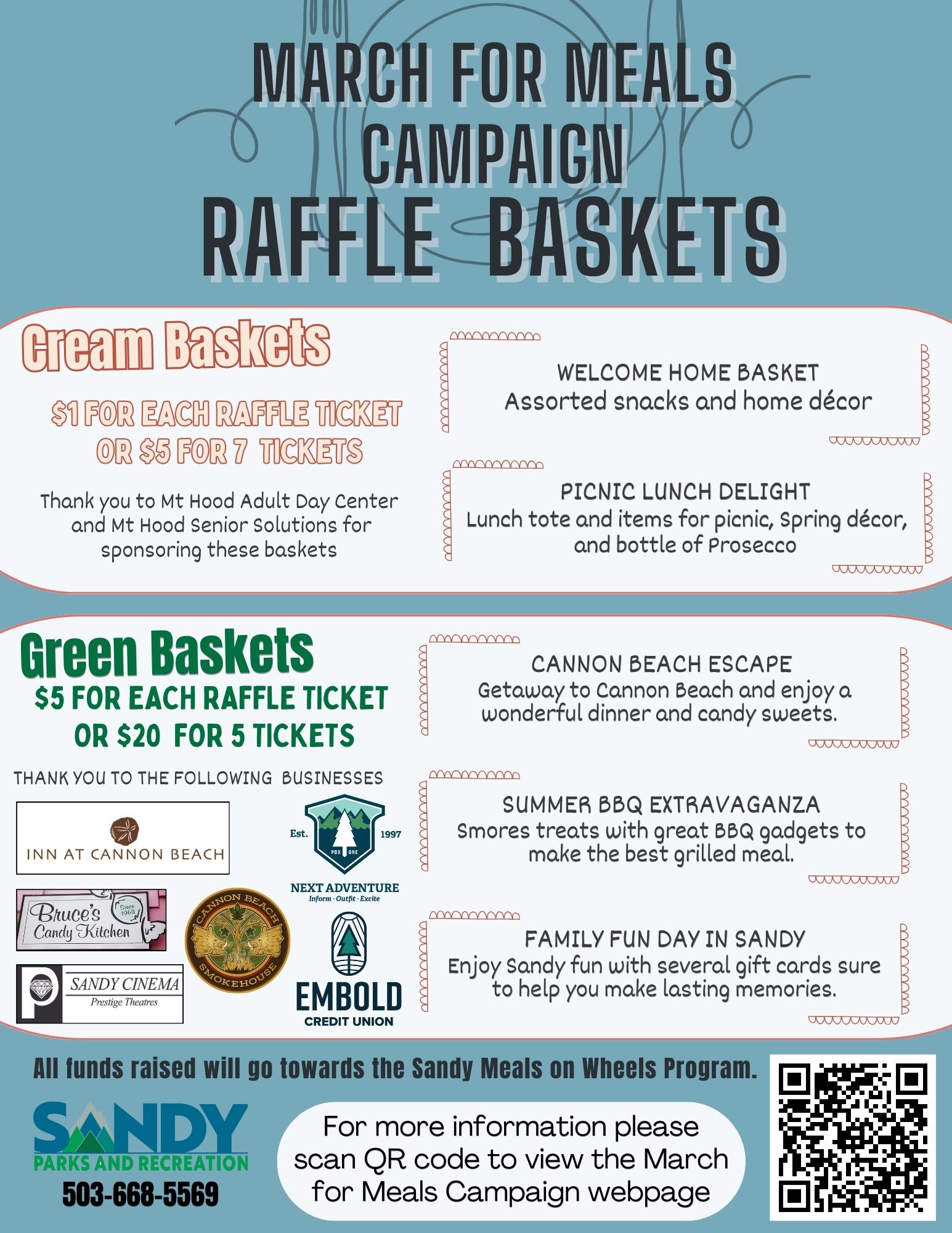 March 4 Meals Raffle | Sandy, OR